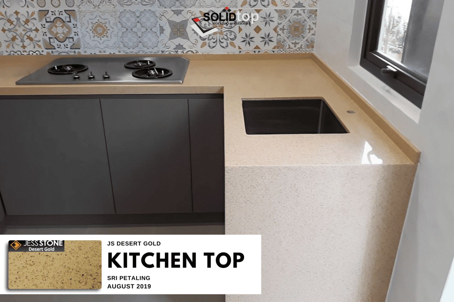 Quartz Surface - Jess Stone - Gem Series - Jesstone Desert Gold - Solid Top Sdn Bhd