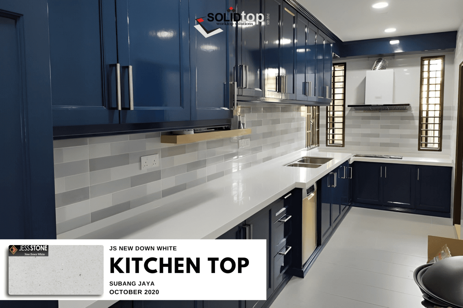 Quartz Surface - Jess Stone - Gem Series - New Down White - Solid Top Sdn Bhd