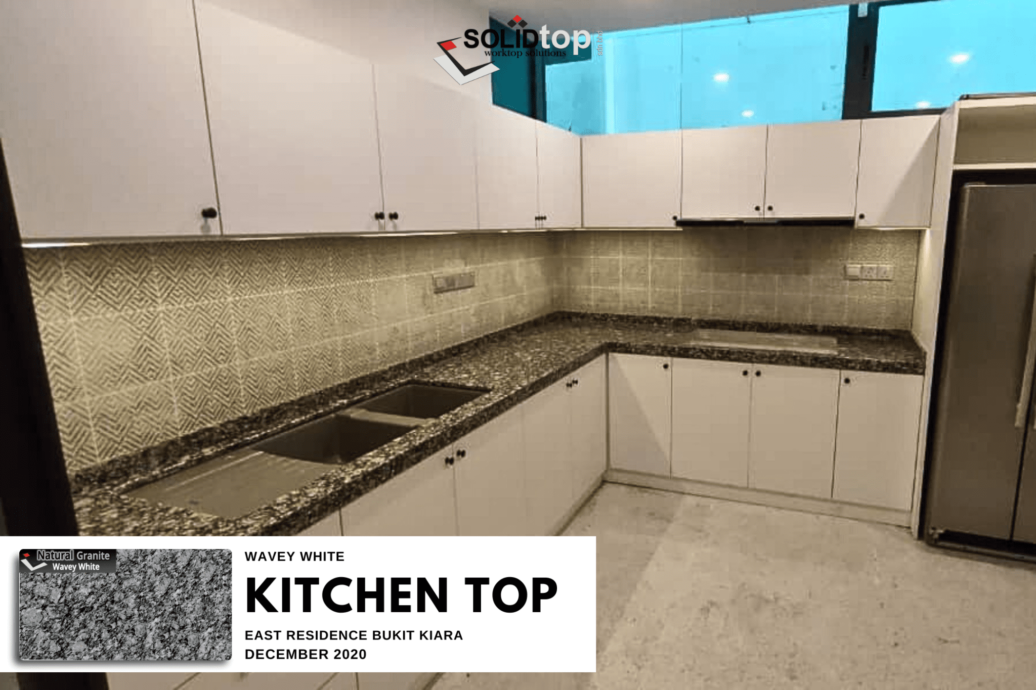 Natural Granite Stone - Wavey White - Solid Top Sdn Bhd