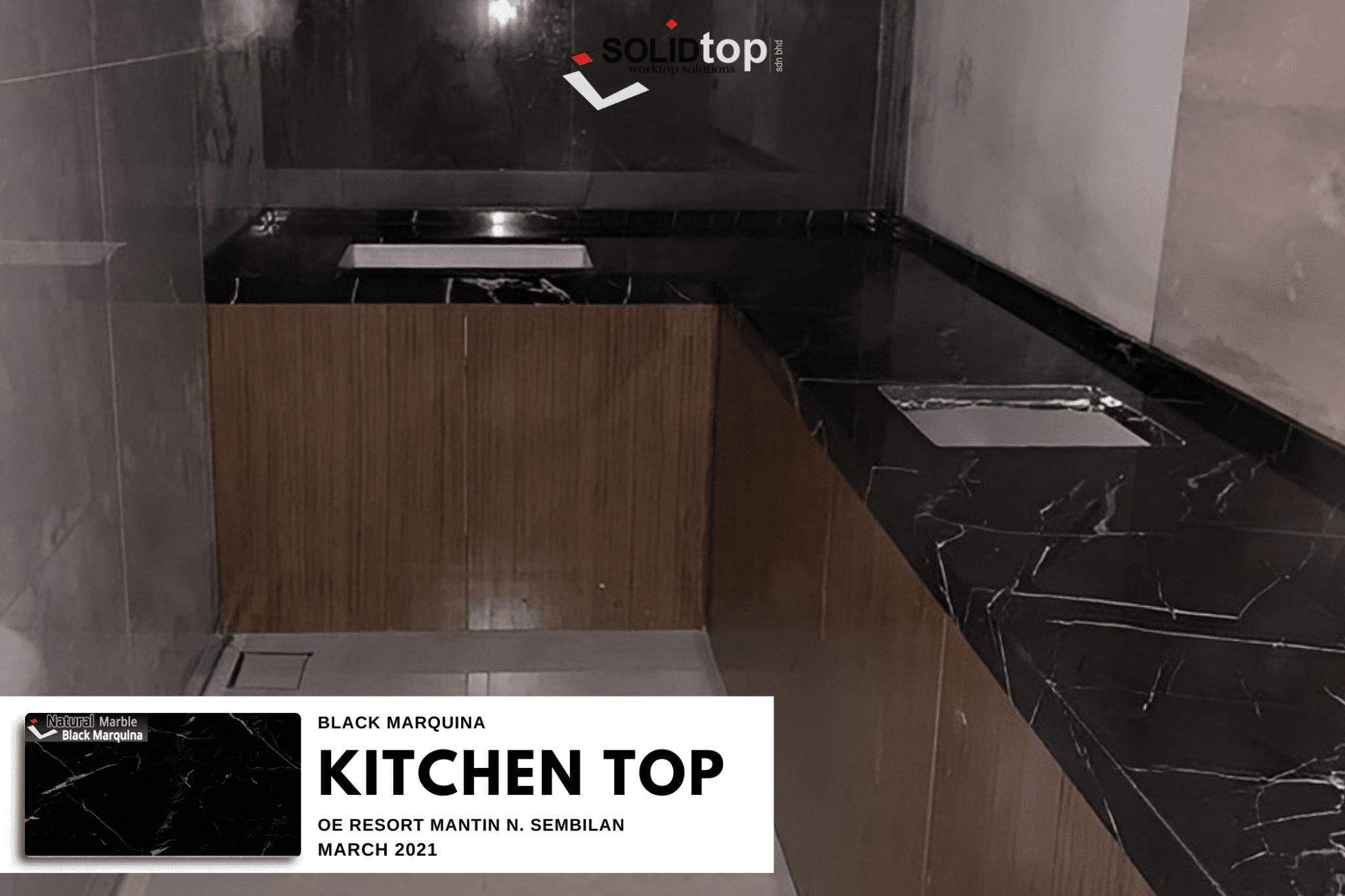 Natural Marble Stone - Black Marquina - Solid Top Sdn Bhd