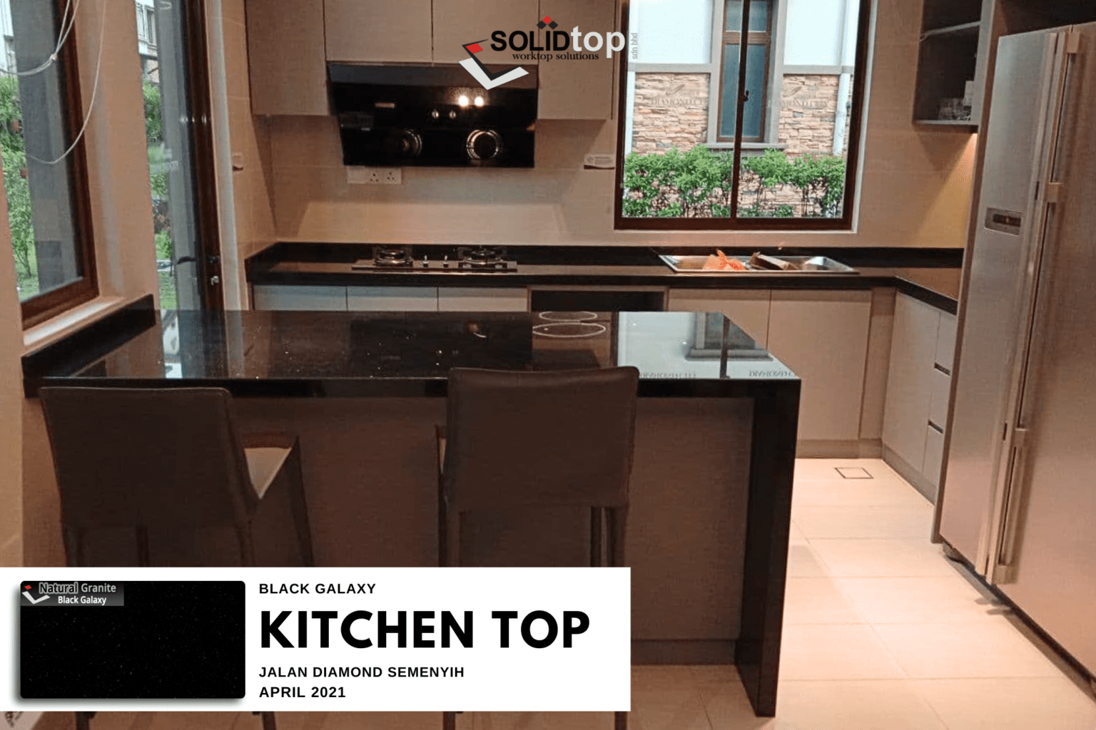 Natural Granite Stone - Black Galaxy - Solid Top Sdn Bhd