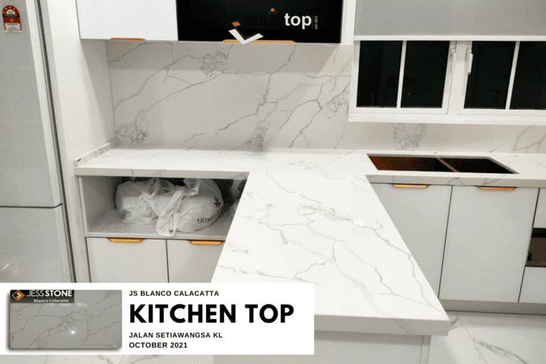 Quartz Surface - Jess Stone - Marble Series - Blanco Calacatta - Solid Top Sdn Bhd