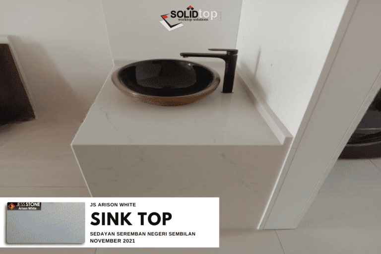 Quartz Surface - Jess Stone - Marble Series - Arison White - Solid Top Sdn Bhd