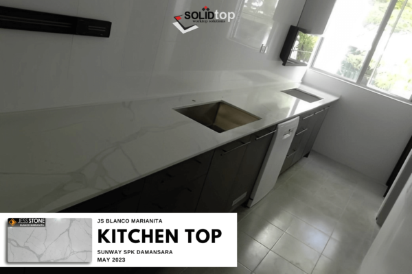Quartz Surface - Jess Stone - 2023 New Collection - Blanco Marianita - Solid Top Sdn Bhd