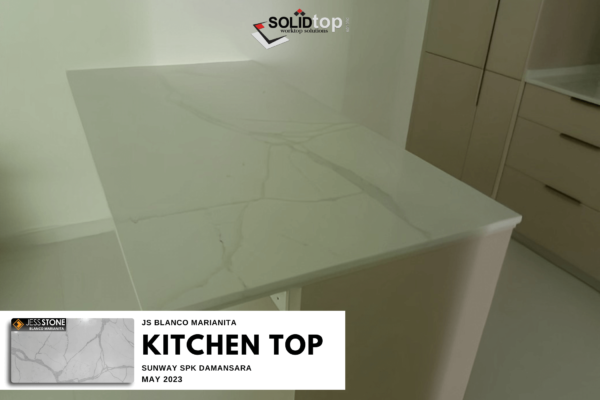 Quartz Surface - Jess Stone - 2023 New Collection - Blanco Marianita - Solid Top Sdn Bhd