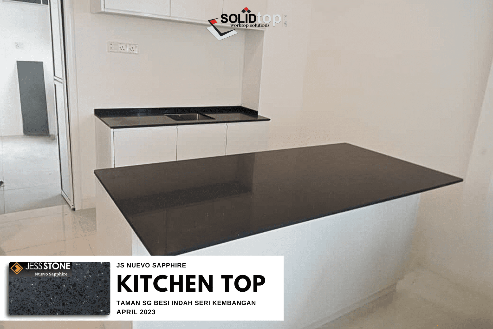 Quartz Surface - Jess Stone - Gem Series - Nuevo Sapphire - Solid Top Sdn Bhd